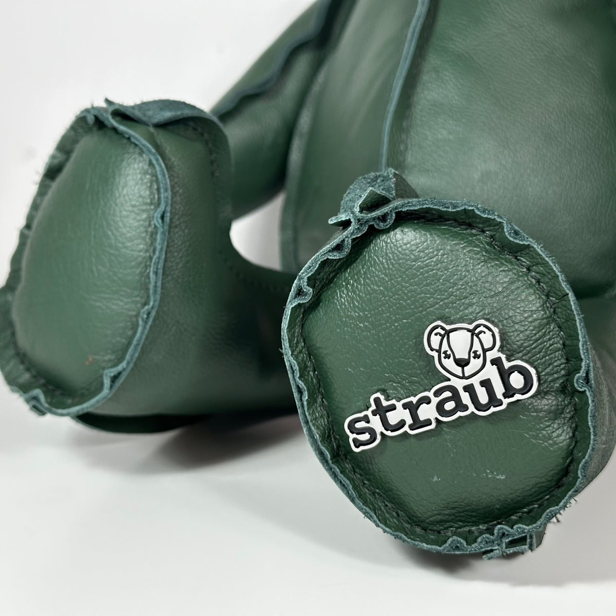 Inside-Out Bear 18" GREEN LEATHER – christopher straub collection