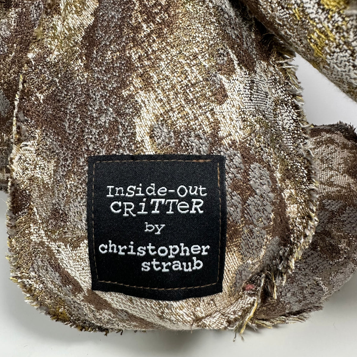 Inside-Out Bear 18" ABSTRACT TAN & YELLOW – christopher straub collection